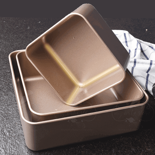 Square Baking Pan Gold for Castella Cake